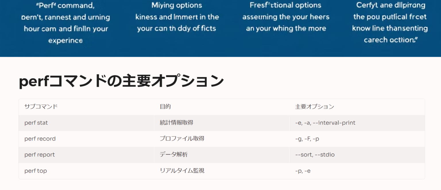 Linux perfコマンドオプション一覧と使い方を徹底解説【パフォーマンス解析入門】 - GORITec