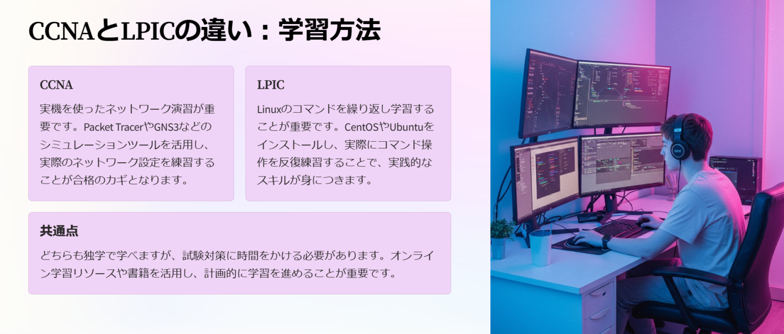 CCNA LPIC どちらの資格を取るべき？実体験をもとに違いとメリットを徹底比較！ - GORITec