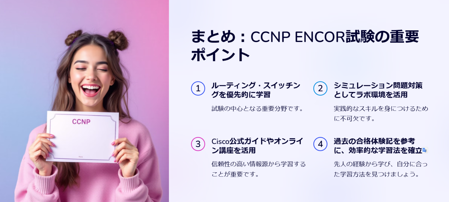 CCNP ENCOR(350-401)とは？試験概要・難易度・出題範囲を徹底解説！ - GORITec